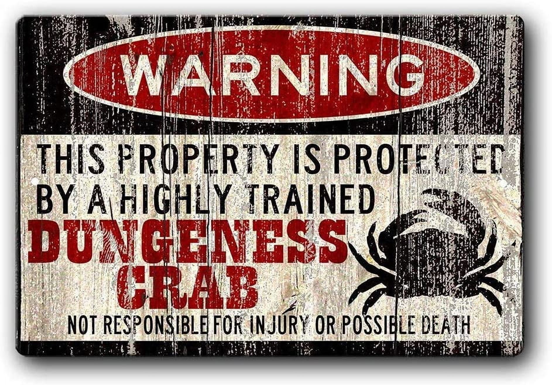 UEJUNBO Dungeness Crab Warning Metal Tin Sign Wall Decor for Home Yard ...