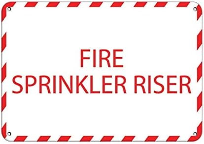 UEJUNBO Fire Sprinkler Riser Hazard Sign Fire Sign Business Sign 12X8 ...
