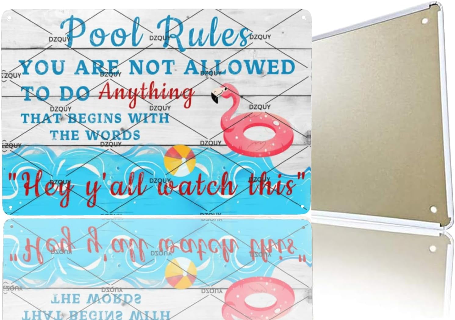 UEJUNBO Funny Pool Metal Sign Accessories Swimming Pool Rules Sign ...