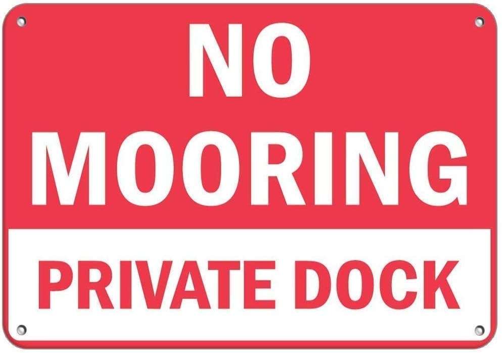 UEJUNBO Metal Sign Sign Signs No Mooring Private Dock Activity Sign ...