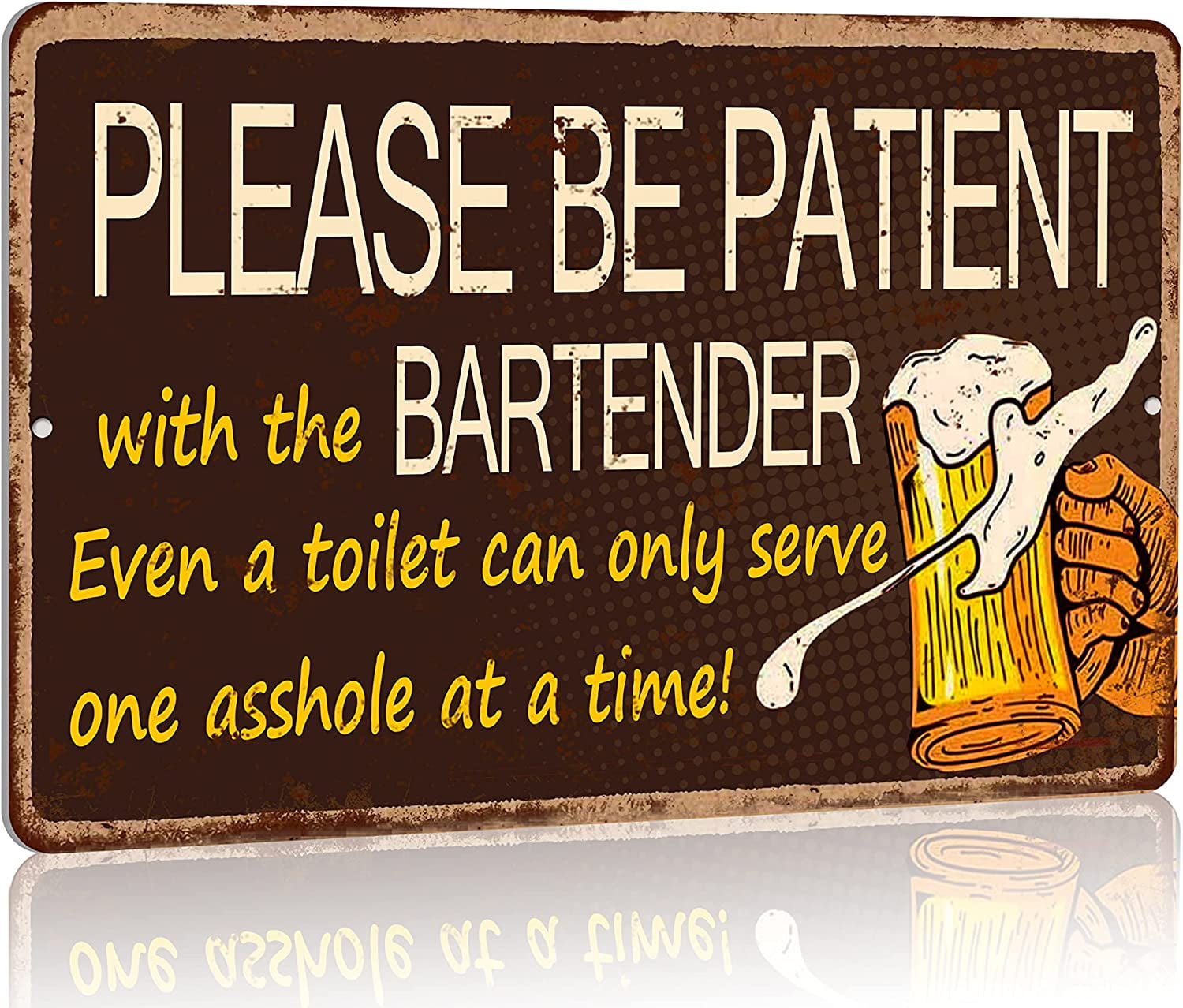 UEJUNBO Please Be Patient With The Bartender Metal Tin Sign Wall Decor ...