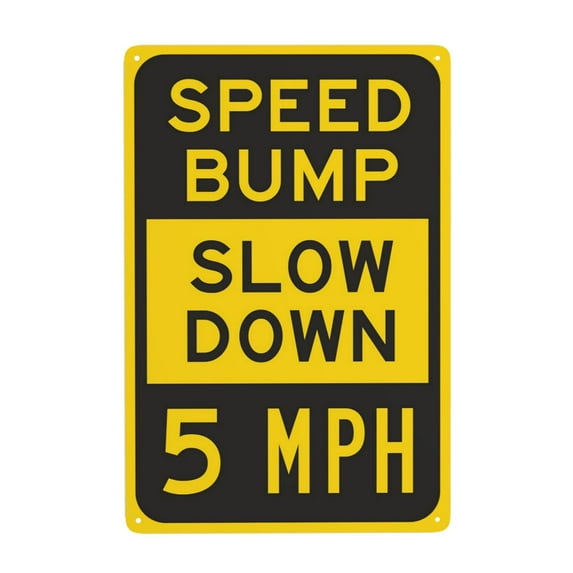 UEJUNBO Speed Bump Slow Down 5 MPH Sign Business Sign 12X8 Inches Metal ...