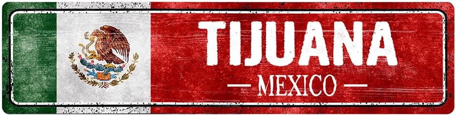 UEJUNBO Vintage Mexico Flag Sign, Tijuana - Mexico - Mexican Flag ...