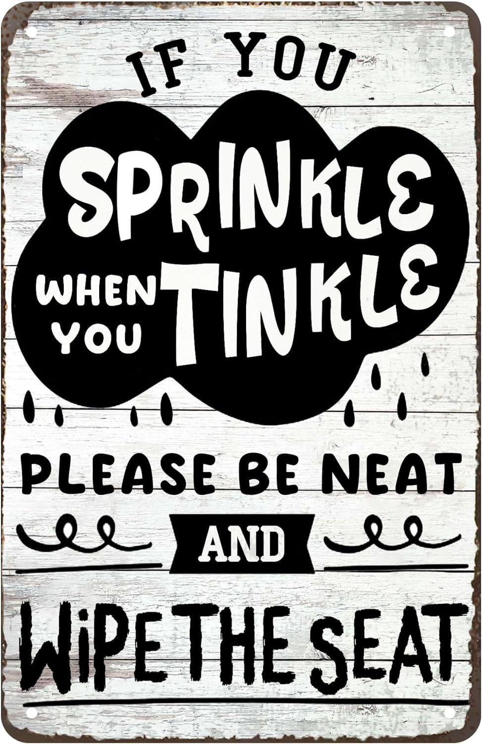 UEJUNBO If You Sprinkle When You Tinkle-Funny Bathroom Sign Metal Tin ...