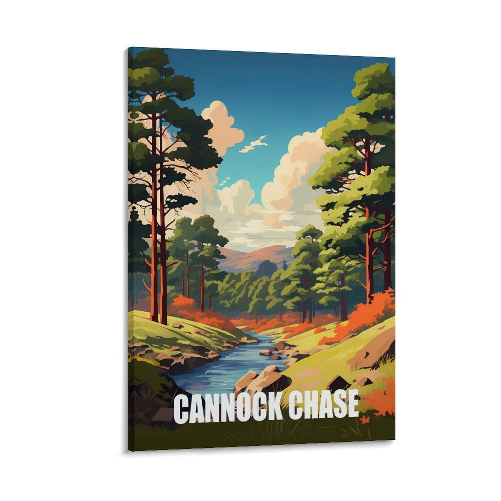 UENPHN Cannock Chase Vintage Travel Posters 12X18inch(30X45cm) Frame ...