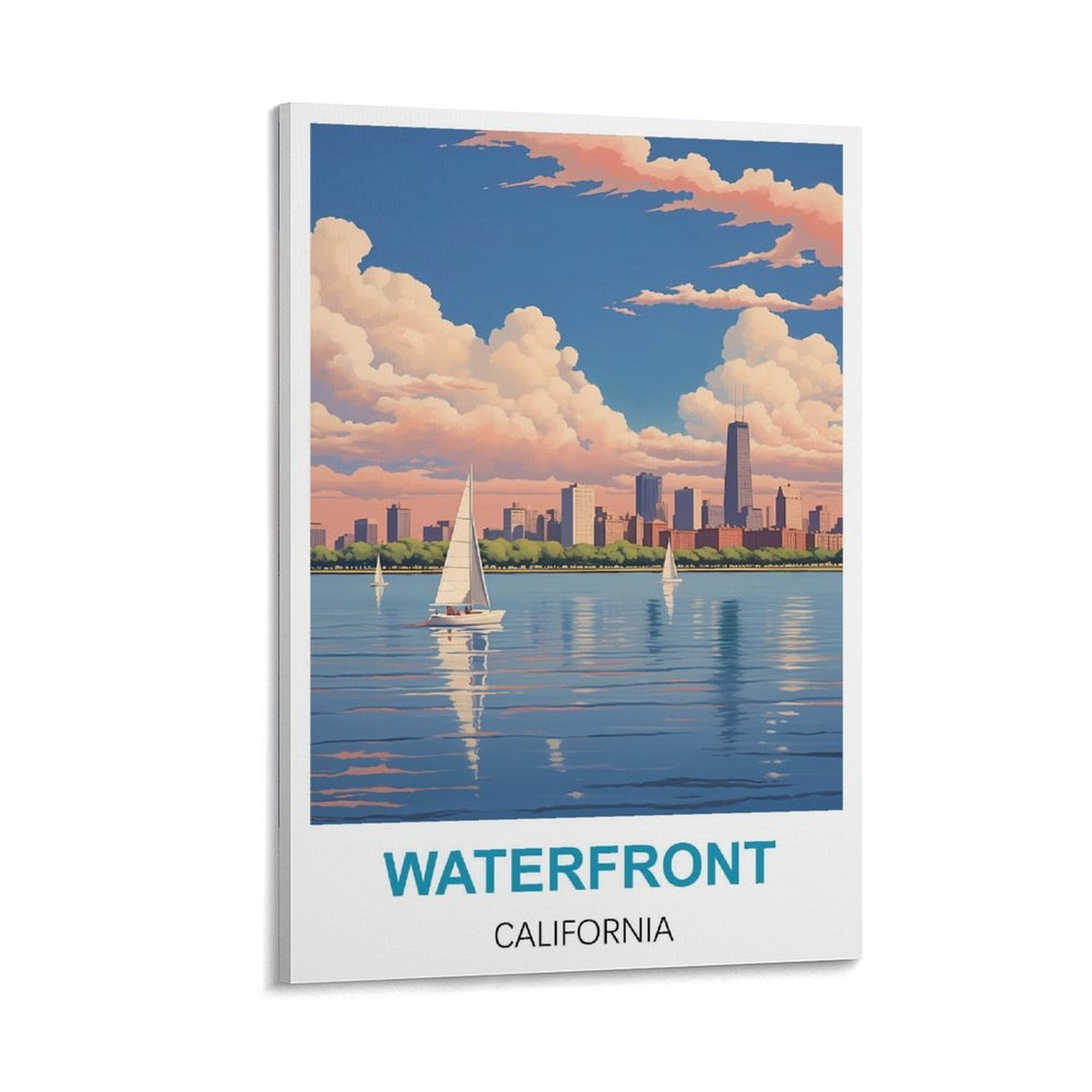 UENPHN Waterfront California Vintage Travel Poster 08X12inch(20X30cm ...