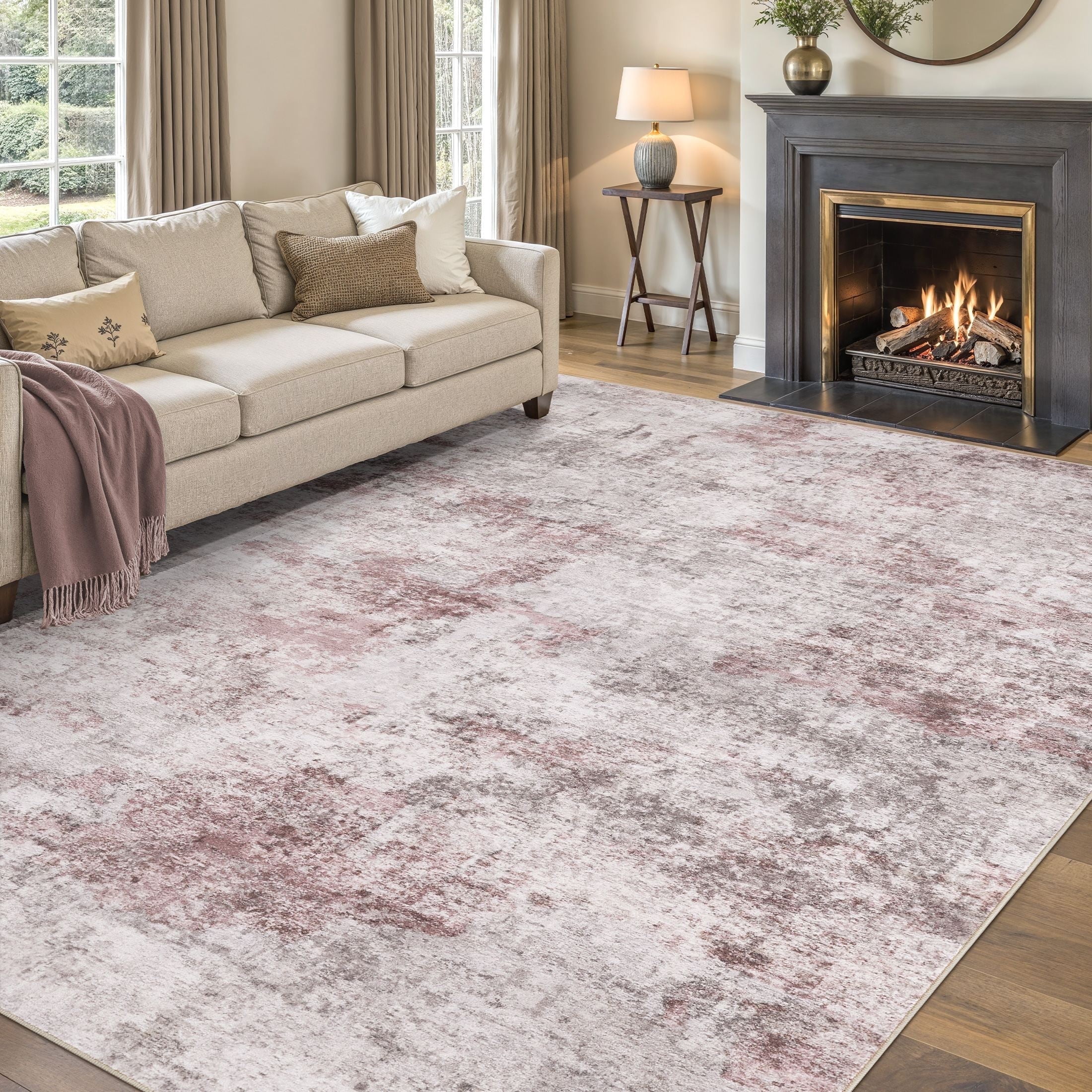 UERMEI 10'x12' Washable Area Rugs for Living Room, Modern Abstract ...