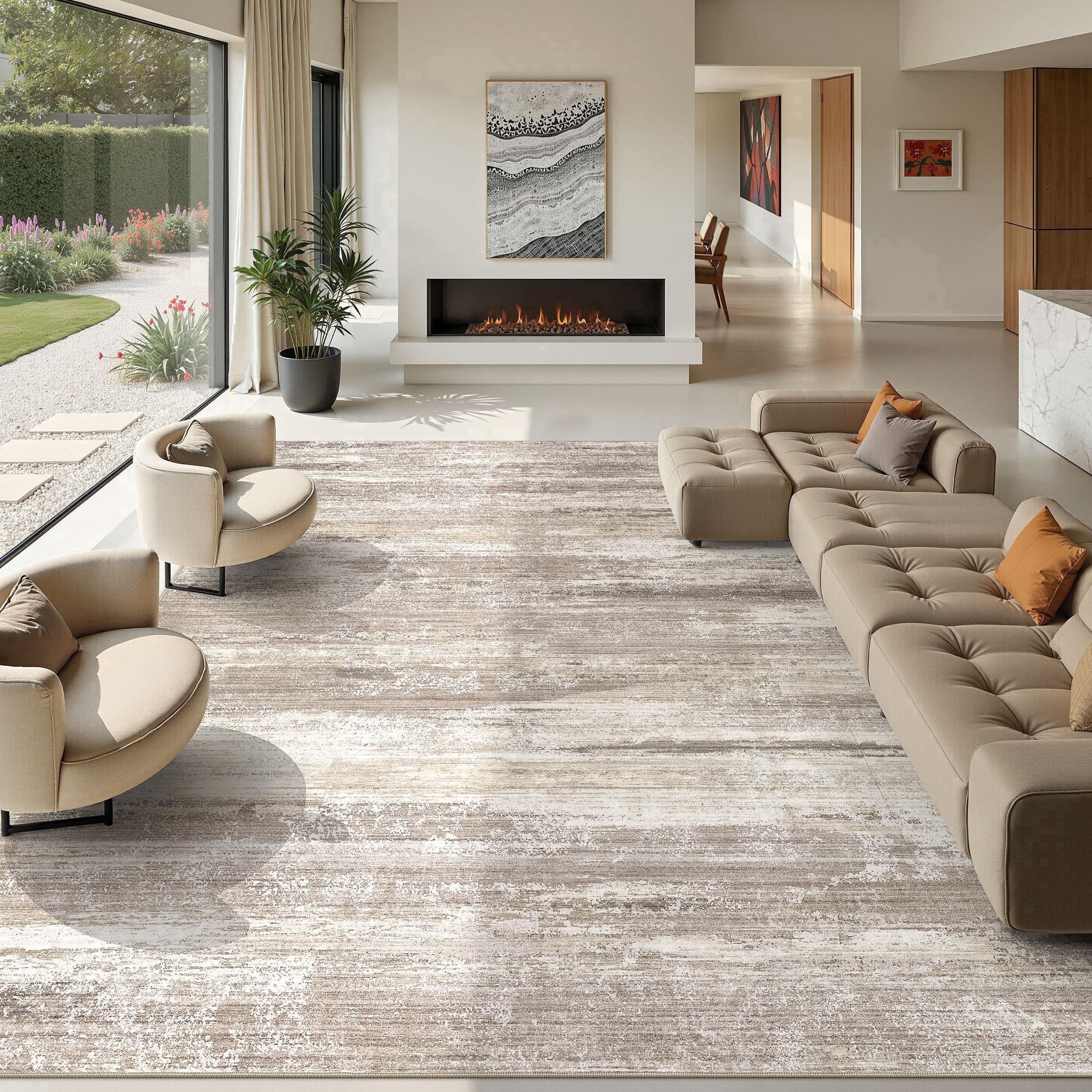 UERMEI 10'x14' Area Rugs for Living Room, Modern Abstract Washable Rug ...