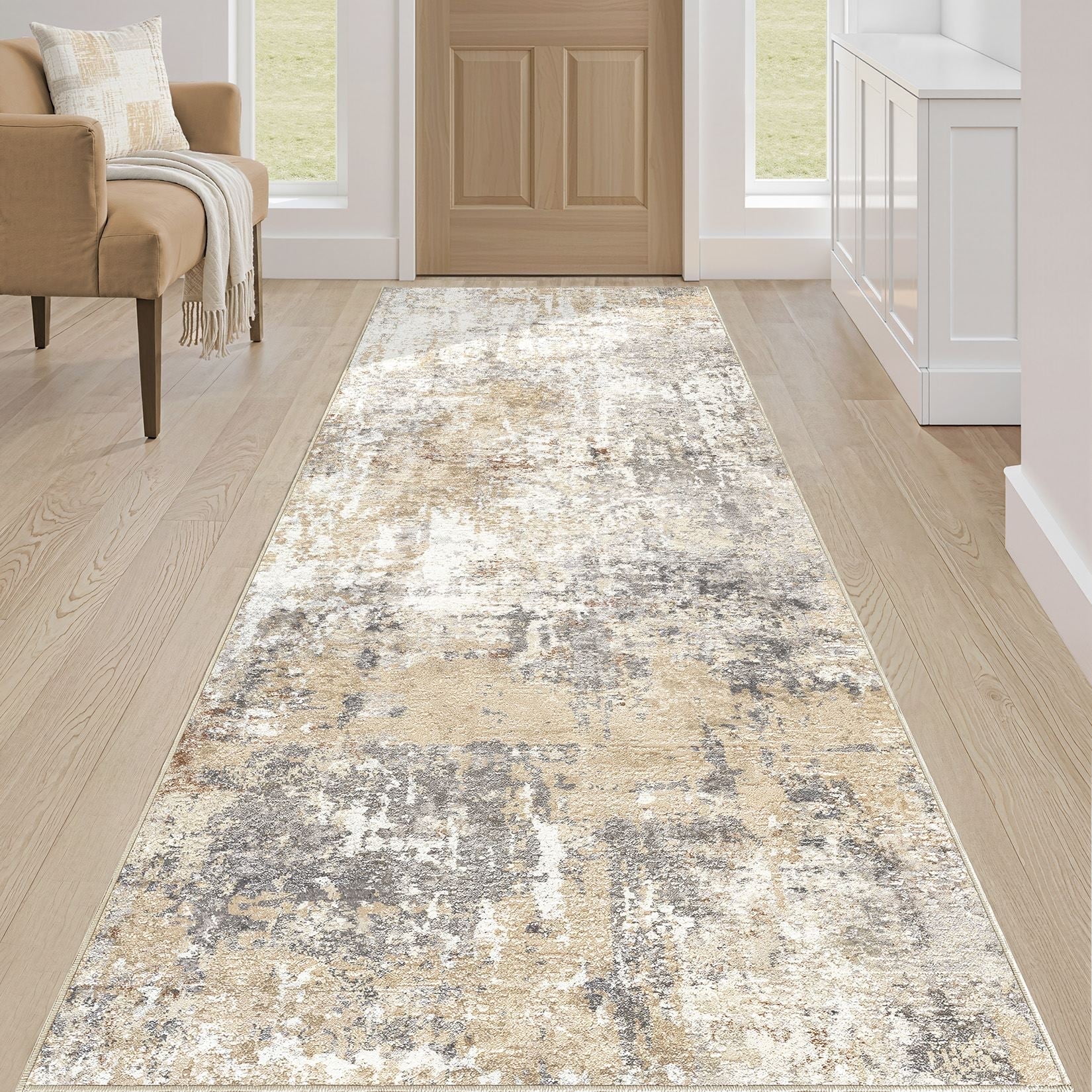 UERMEI 3'x8' Washable Area Rugs for Living Room, Modern Abstract ...