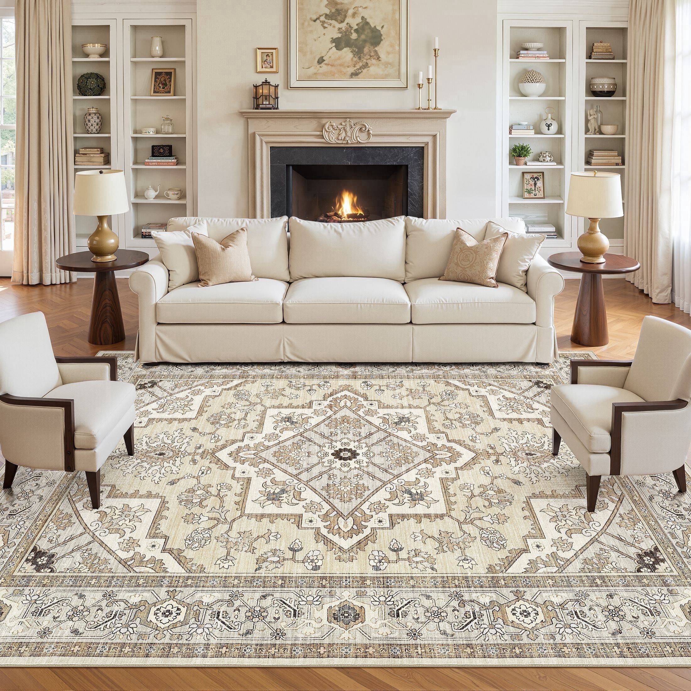 UERMEI 8'x10' Washable Large Area Rugs for Living Room, Vacuum friendly ...