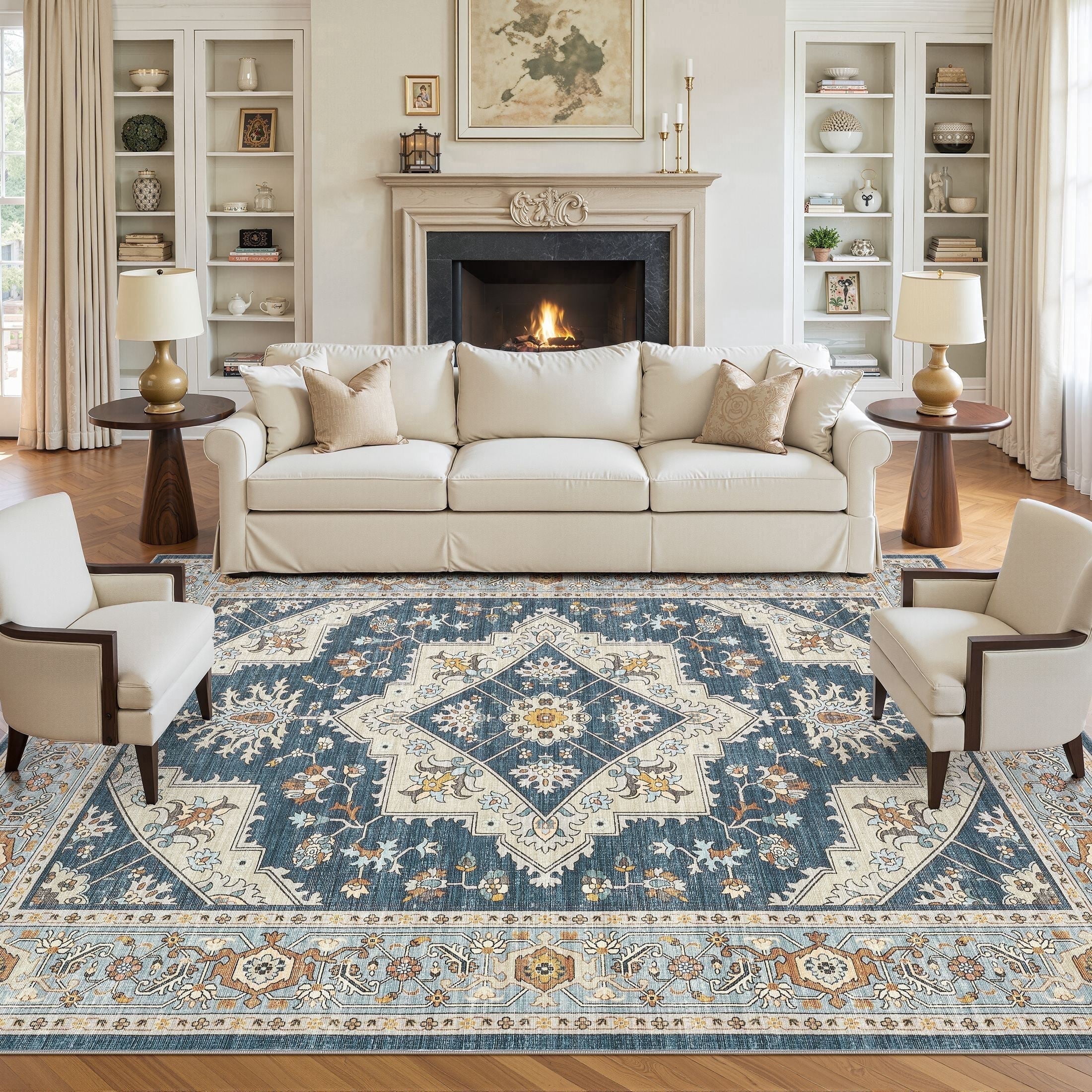 UERMEI 8'x10' Washable Large Area Rugs for Living Room, Vacuum friendly ...
