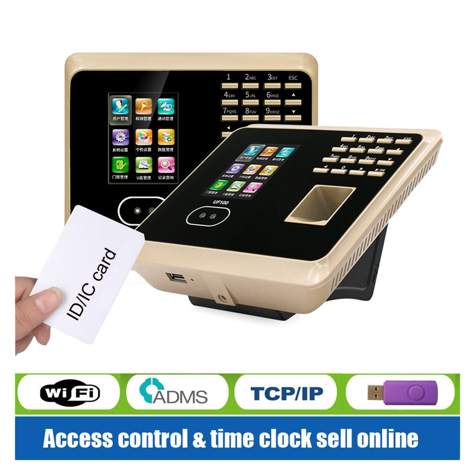 UF100 Face Recognition Time Attendance Machine With Fingerprint Reader ...