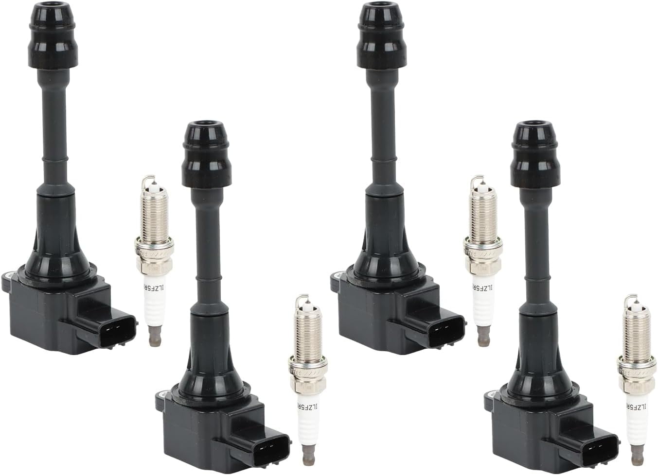 UF350 Ignition Coil Pack Iridium Spark Plugs Set of 4 Fits For Nissan 2002 2003 2004 2005 2006 ...