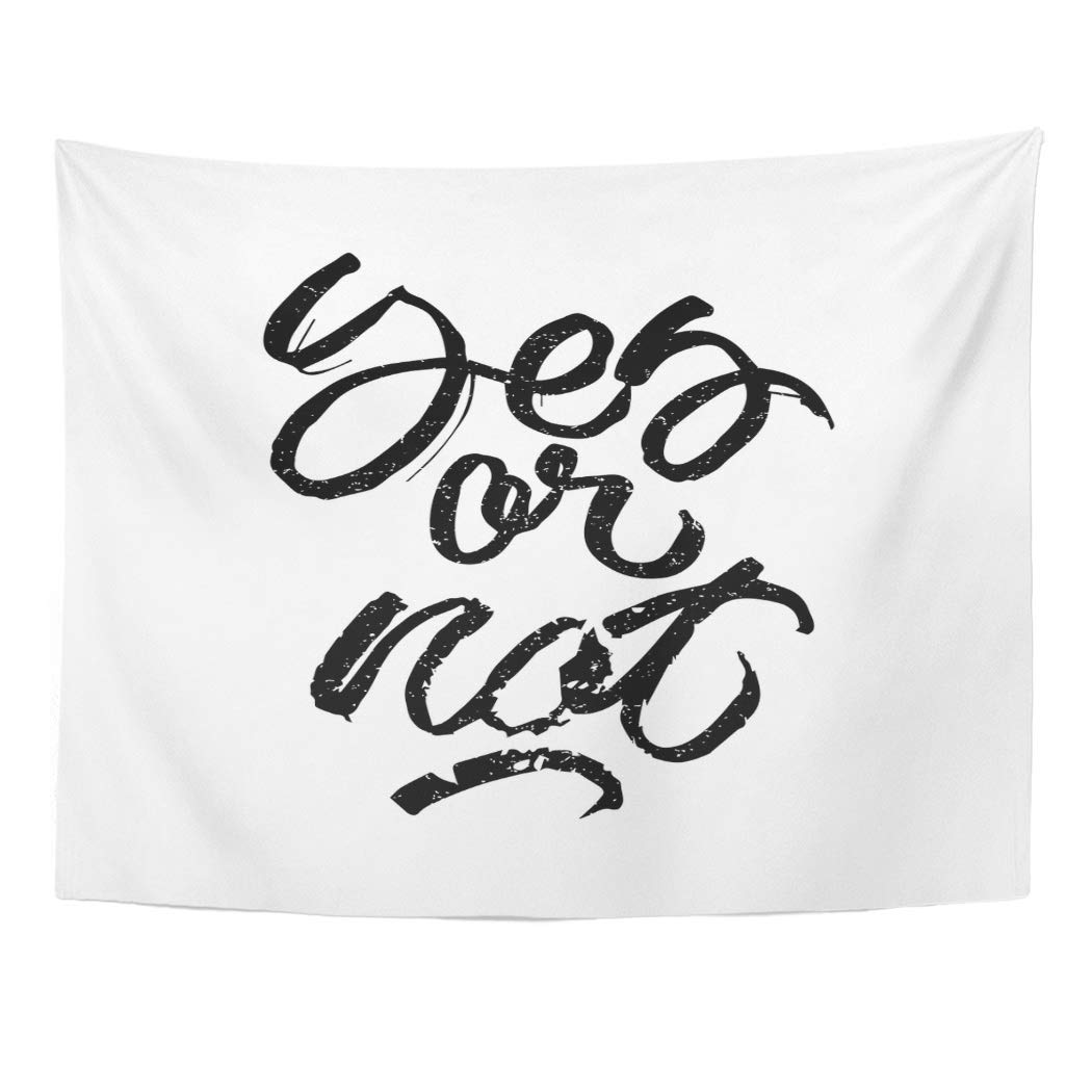 UFAEZU Abstract Yes Not Quote Ink Hand Lettering Modern Brush Phrase ...