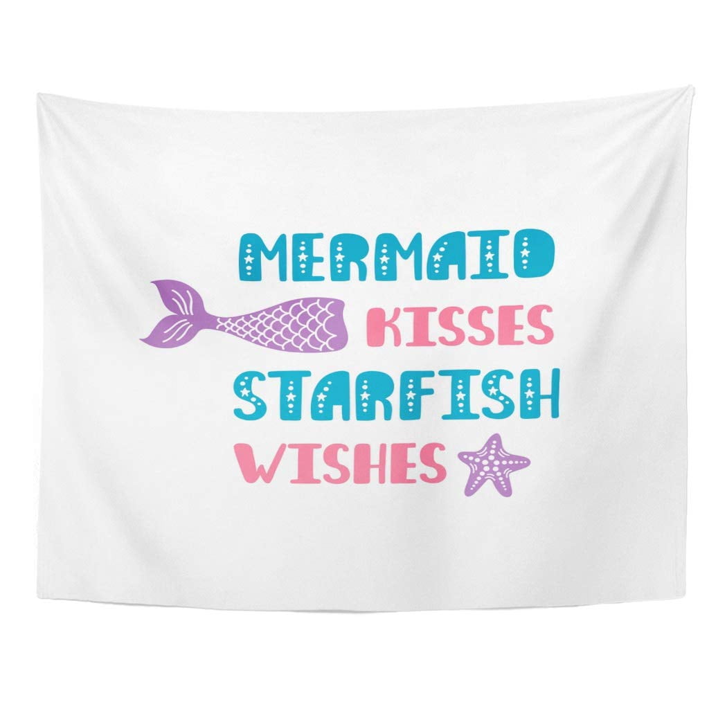 UFAEZU Baby Mermaid Kisses Starfish Wishes Inspiration Quote About ...