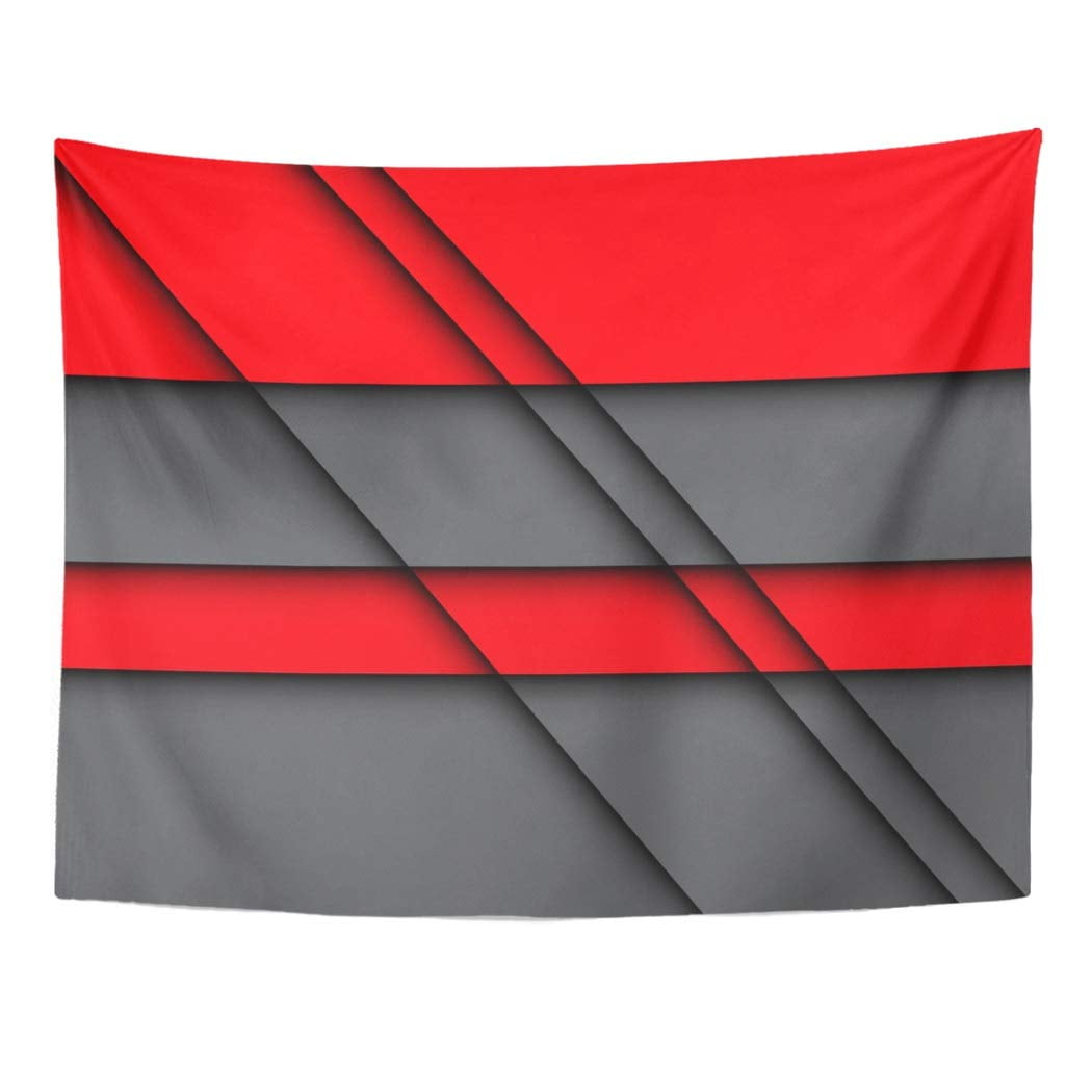 UFAEZU Black Abstract Red Gray Line Shadow Modern Futuristic White ...