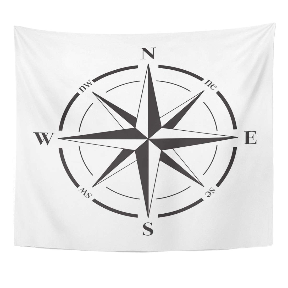 UFAEZU Black Adventure Compass Rose North South East and West Wall Art ...