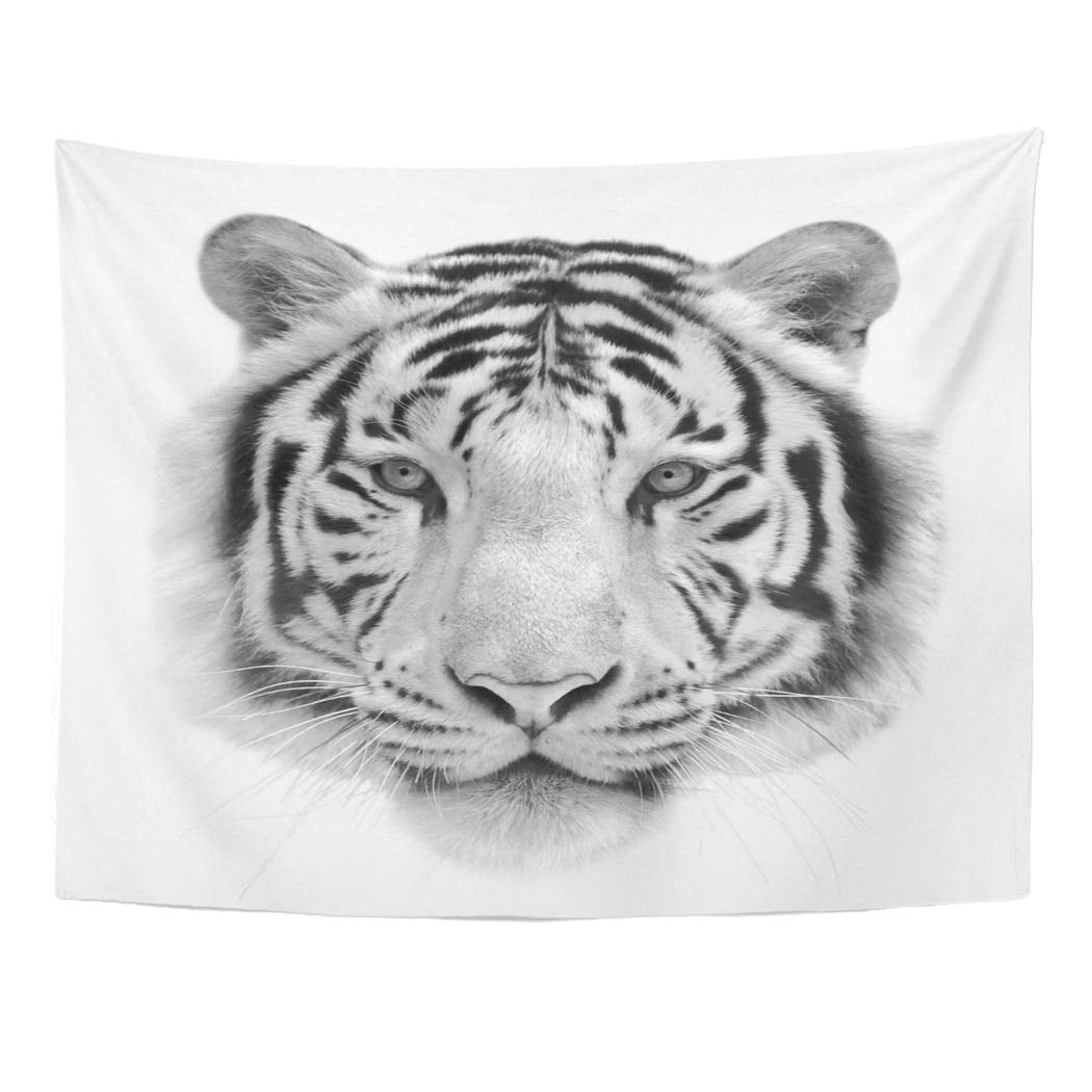 UFAEZU Black White Portrait Bengal Tiger Mask The Biggest Cat Wild ...