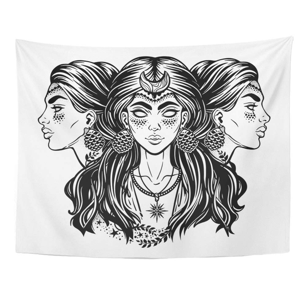 UFAEZU Blind Magic Goddess Hecate Triple Faced Beautiful Woman with ...