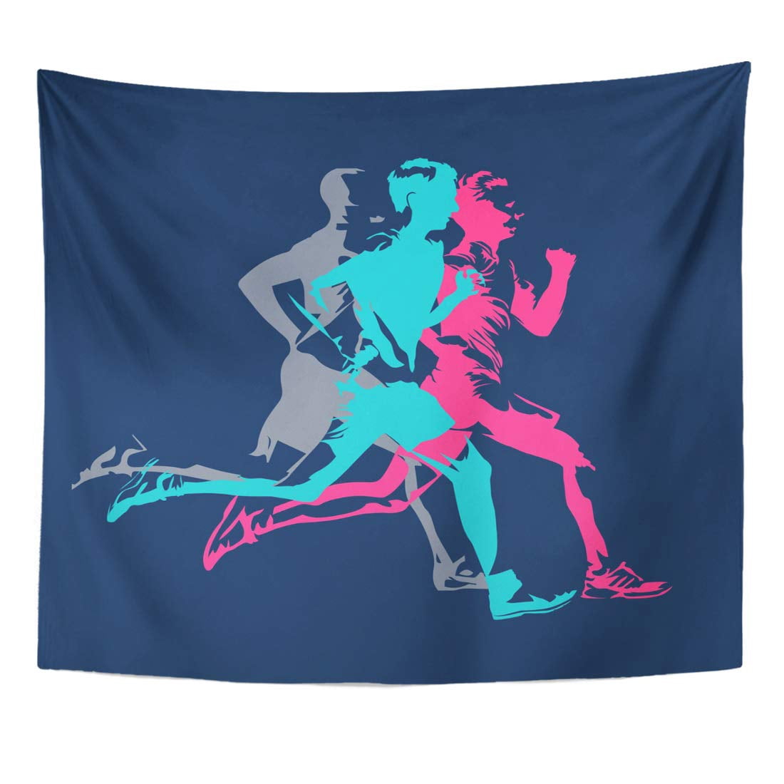 UFAEZU Blue Run Marathon Running Abstract Colorful Silhouettes Adult ...