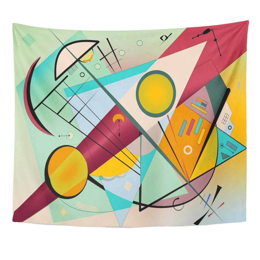 UFAEZU Brown Artistic Abstract Turquoise Fancy Geometric and Curved ...