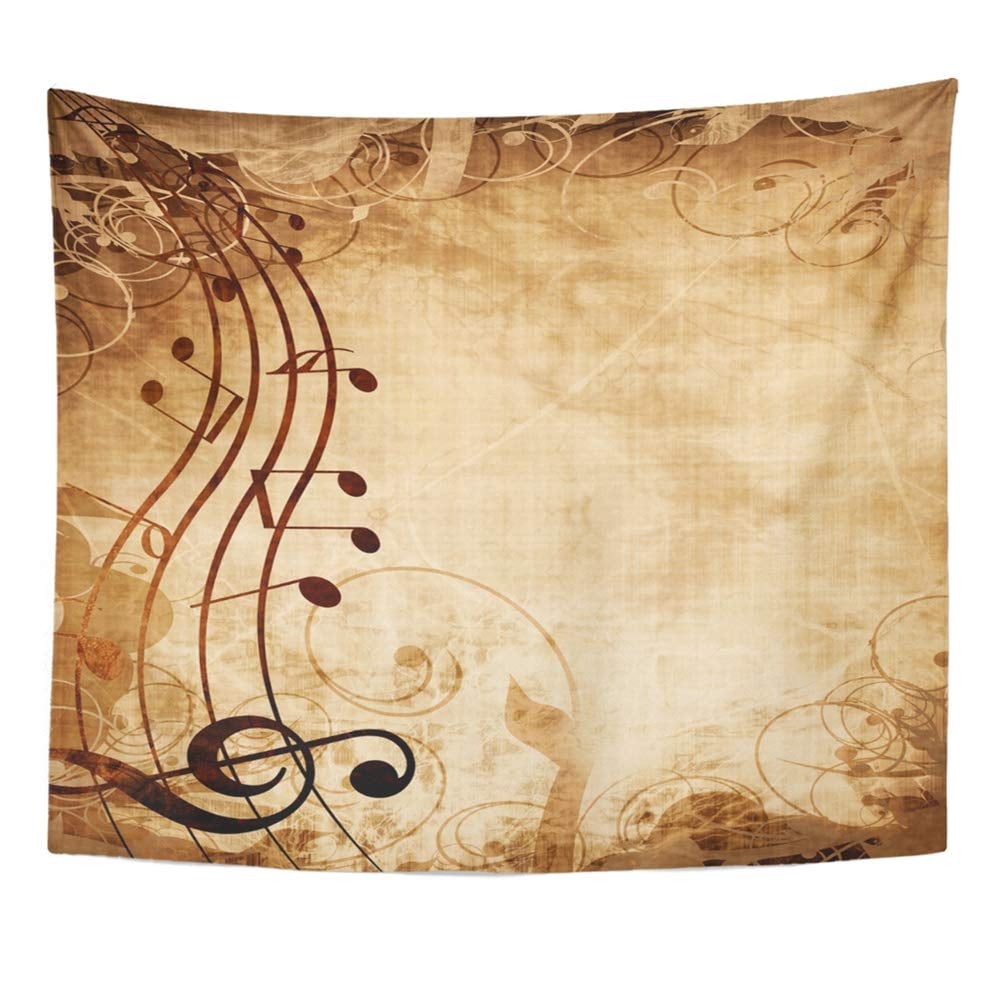 UFAEZU Brown Vintage Old Music Sheet with Musical Notes Yellow Book ...