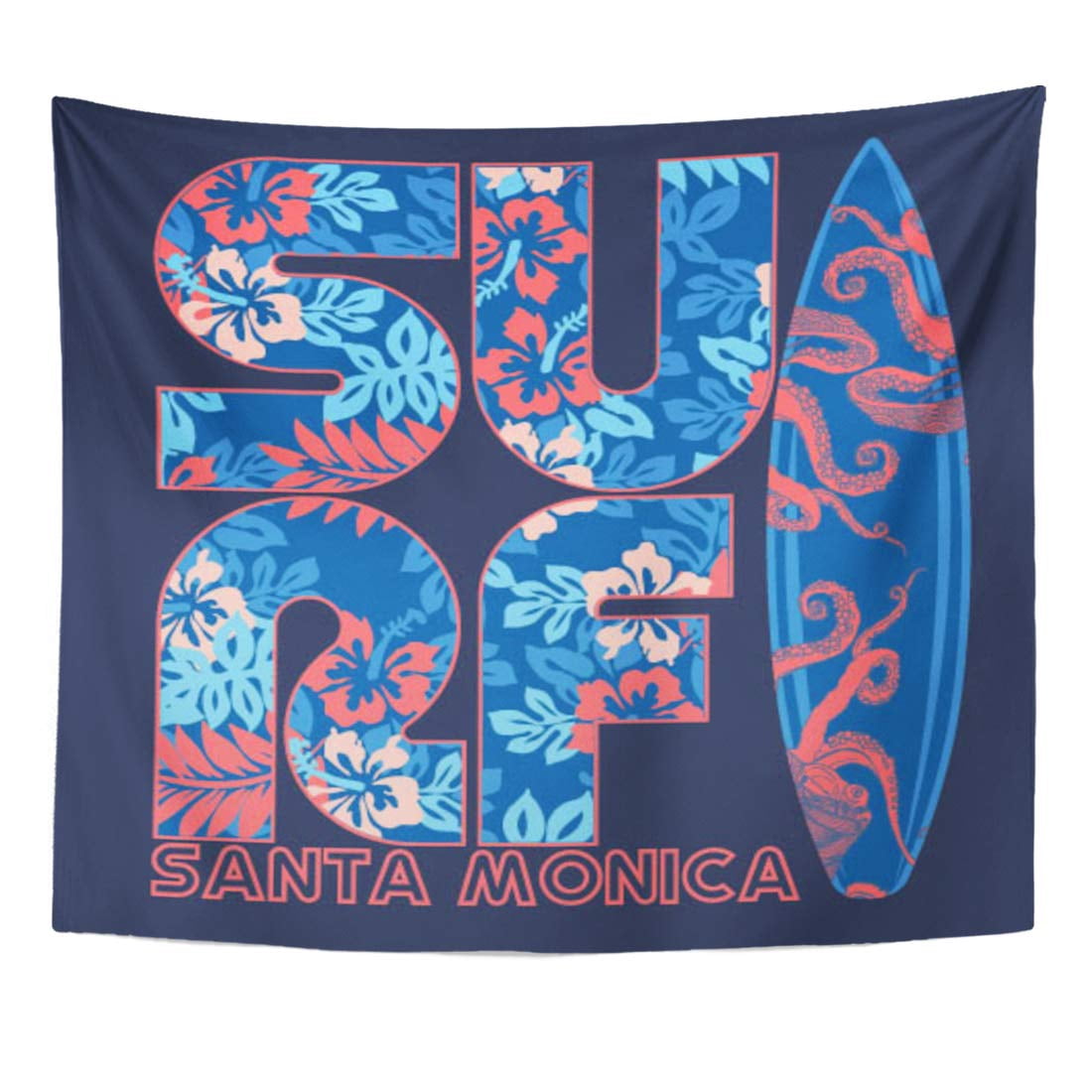 UFAEZU California Blue Girl College Surf Flower Graphics Surfer Word ...