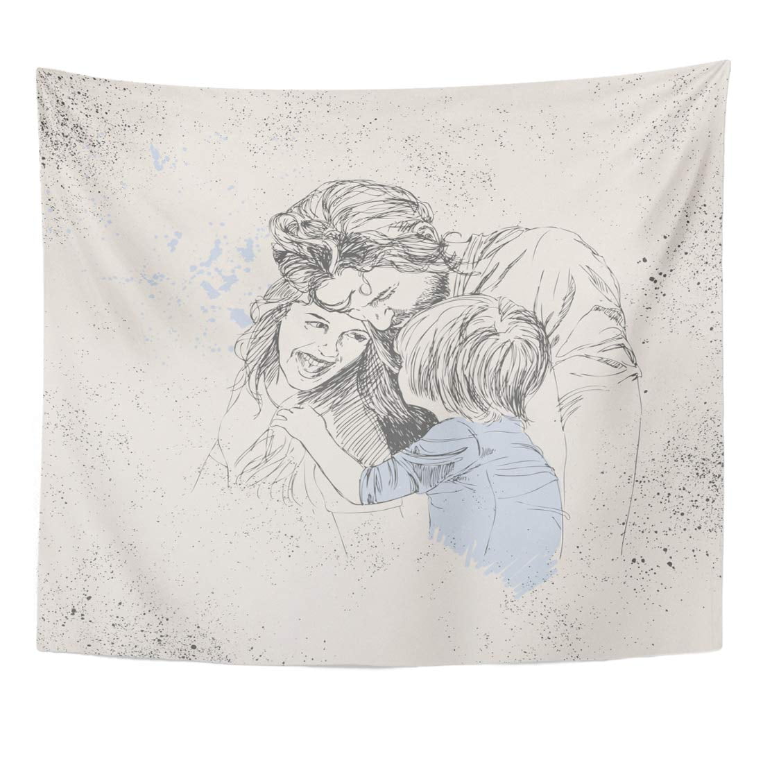 UFAEZU Cartoon Baby Sketch Happy Family Parents and Children Love ...