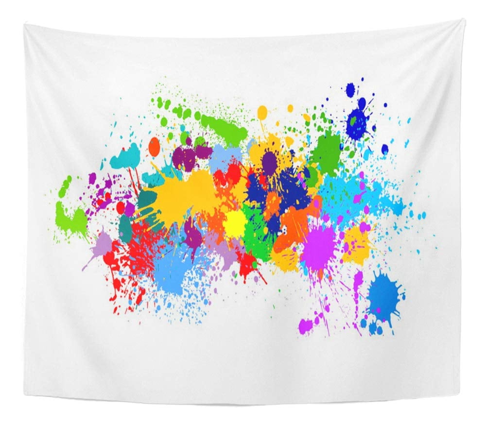 UFAEZU Color Colorful Paint Splatter Brush Collection Ink Liquid Splash ...