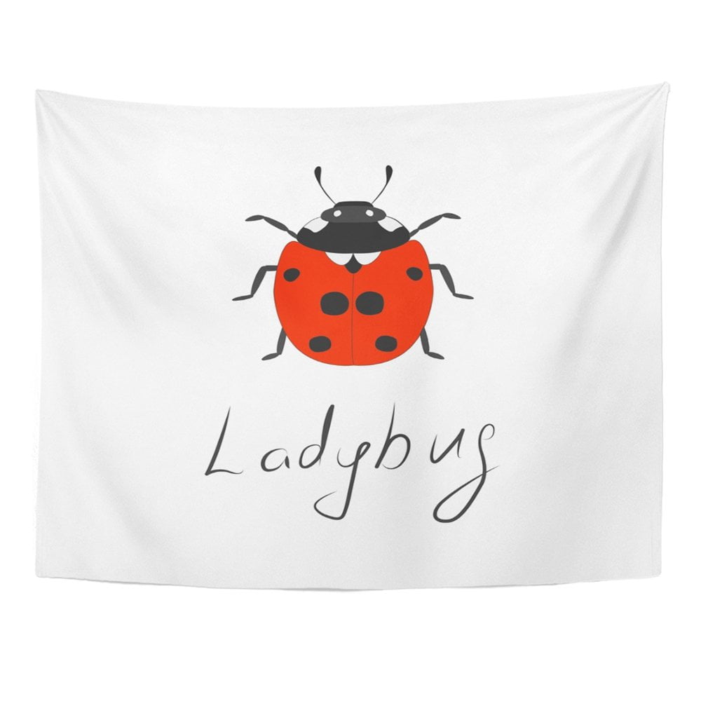 UFAEZU Colorful Bug Ladybug Lettering Insect Red In Black Spot Flat ...
