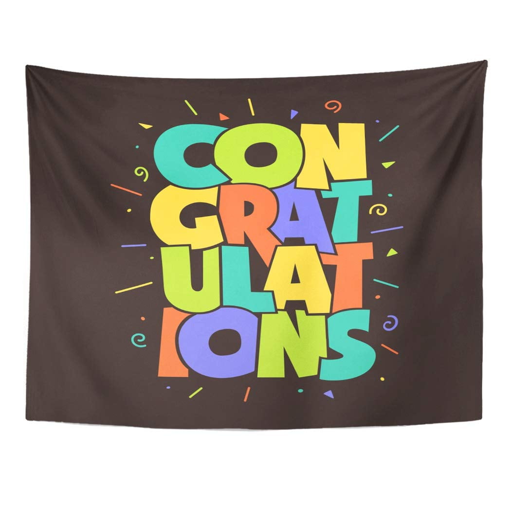 UFAEZU Congratulations Colorful Burst Confetti Colored Typographic ...