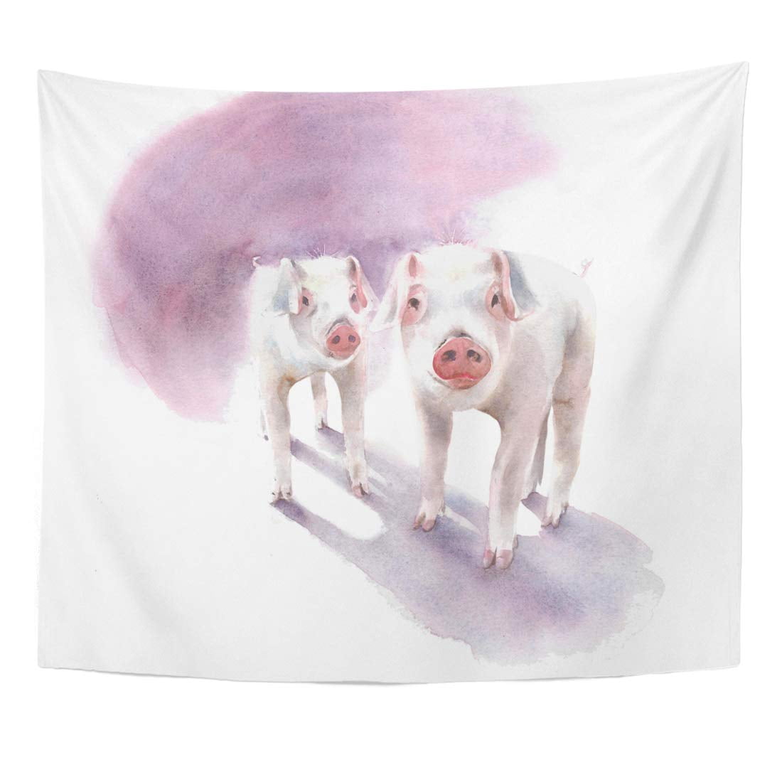 UFAEZU Drawing Pink Baby Piglets Pigs Farm Cute Pets Watercolor ...