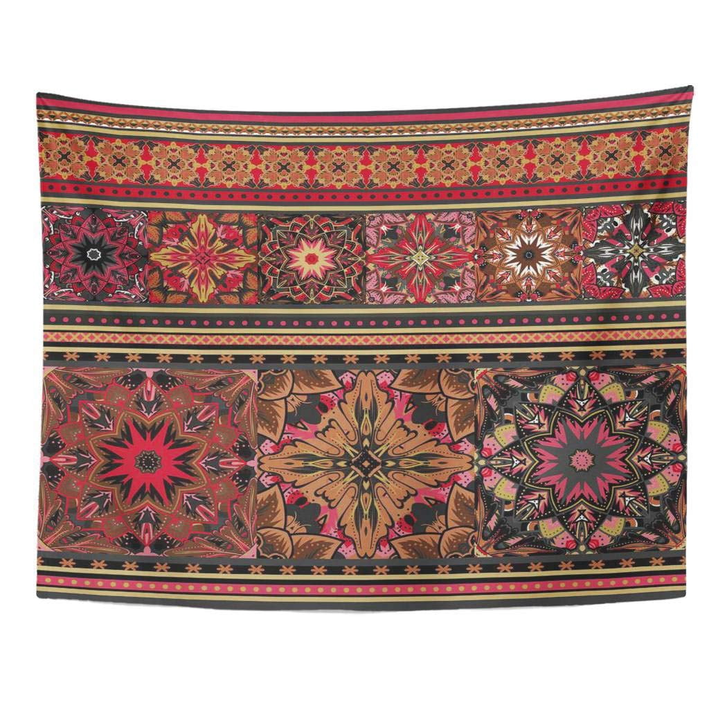 UFAEZU Etnic Rich Ethnic Striped Geometric Mandala Illustraton Pink ...
