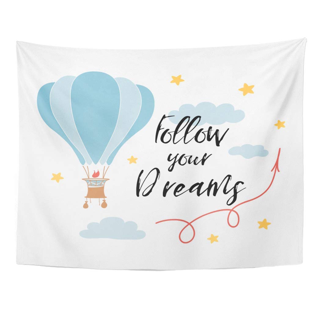UFAEZU Follow Your Dreams Slogan for Hot Air Balloon Stars Clouds ...