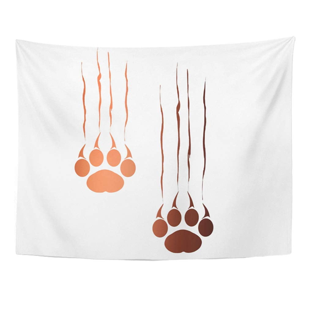 UFAEZU Footprints Big Cat Panther Tiger Traces Barefoot Caracal Cartoon ...