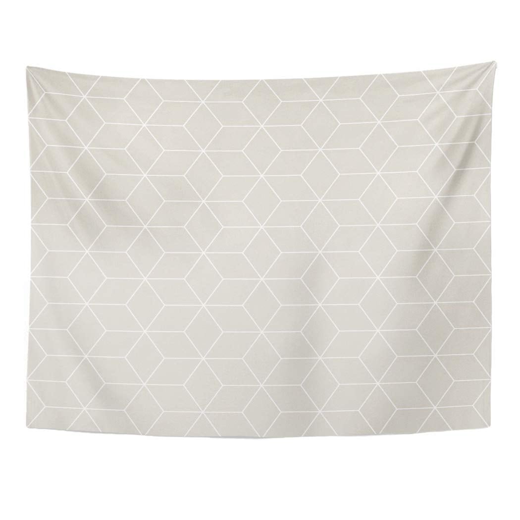 UFAEZU Gray Geometric Sacred Geometry Grid Hexagon Pattern Vintage 70S ...