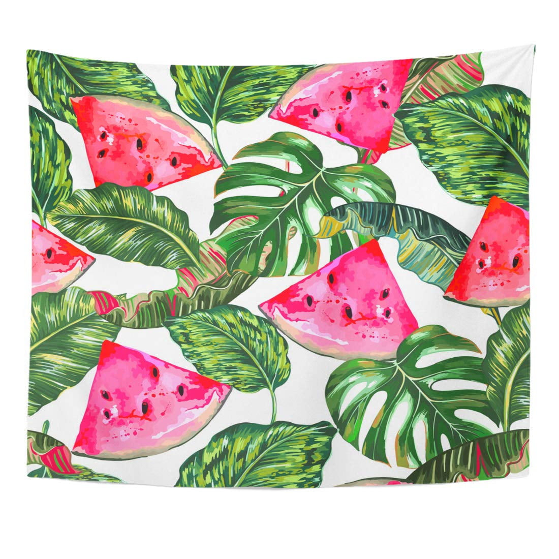 UFAEZU Green Fruit Tropical with Watermelons Jungle Leaves Monstera ...