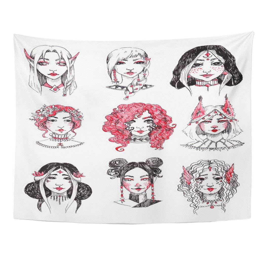 UFAEZU Ink Girls Portrait Mystic Magic Creatures Elf Witch Werewolf ...