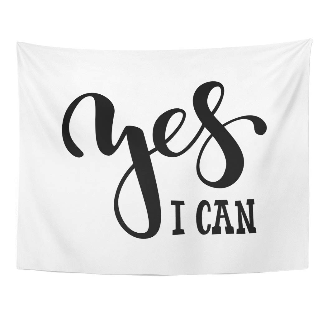 UFAEZU Lettering Phrase Yes I Can Inspirational and Motivational Quotes ...