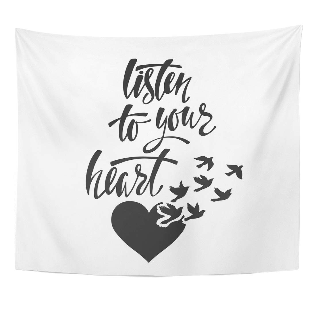 UFAEZU Listen to Your Heart Inspirational Quote About Happiness Modern ...