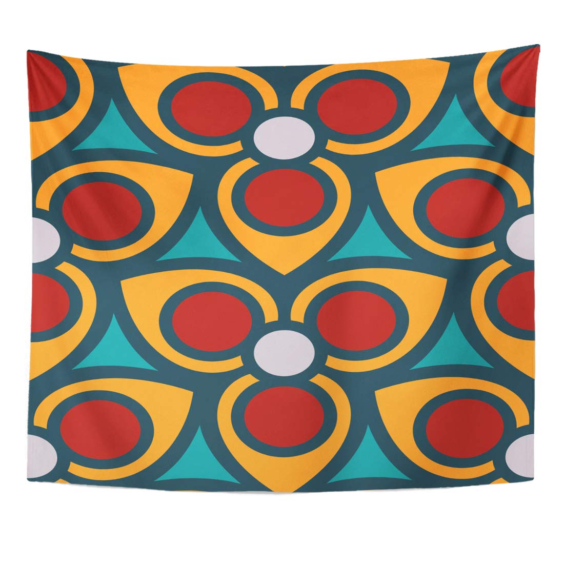 UFAEZU Morrocan Floral Oriental Abstract Flowers Hexagonal Trefoil ...