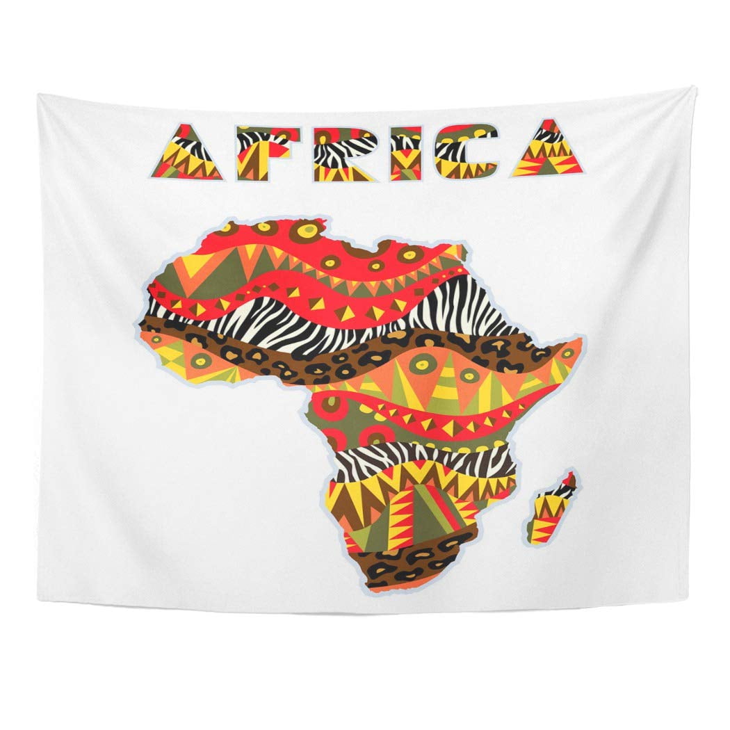 UFAEZU Ornate Continent Title Map Bright Tribal and Wild Patterns at ...