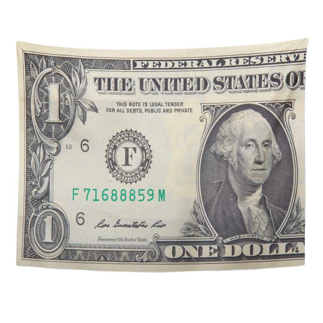 UFAEZU Partial View USA One Dollar Bill Showing Portrait George ...