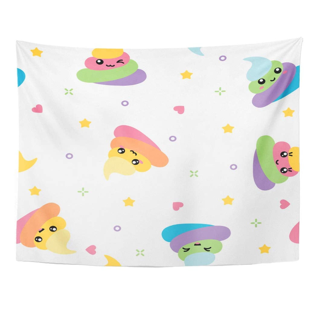 UFAEZU Poo Unicorn Cute Kawaii Rainbow Colorful Poop on Pattern Bizarre ...