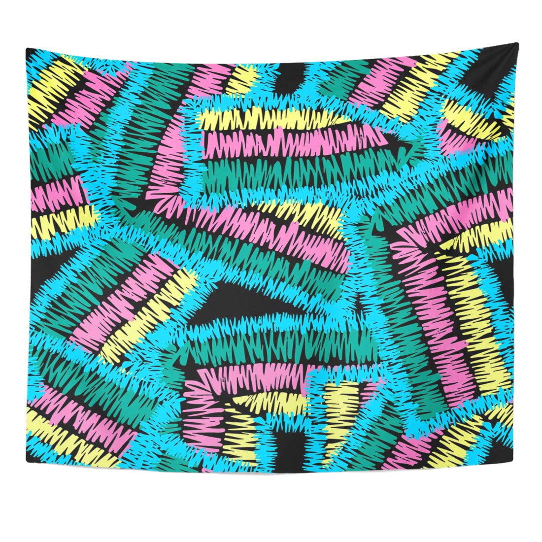 UFAEZU Red Batik Black Abstract Rustic Traditional Patch Crosslinked in ...