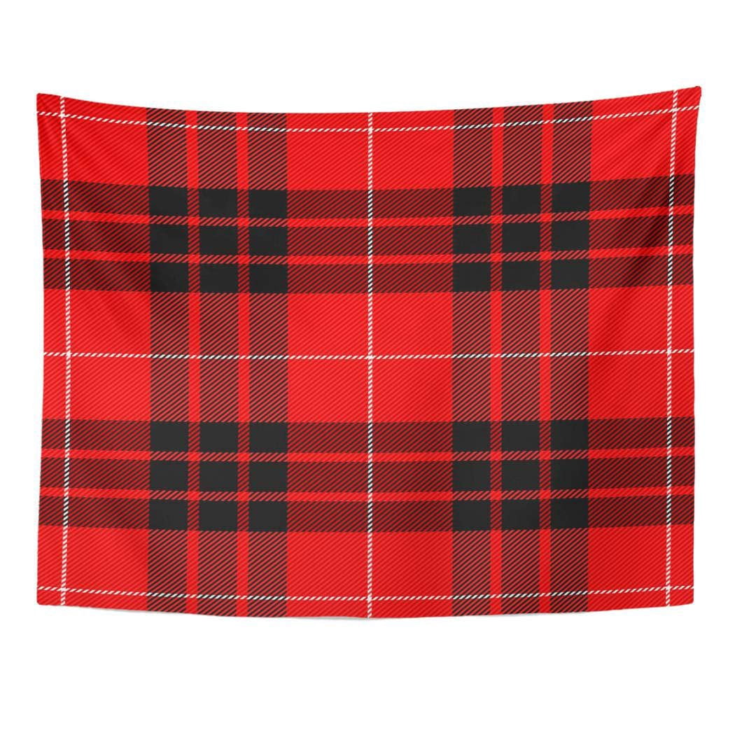 UFAEZU Red Black Munro Tartan Pattern Scottish Cage Checkered ...