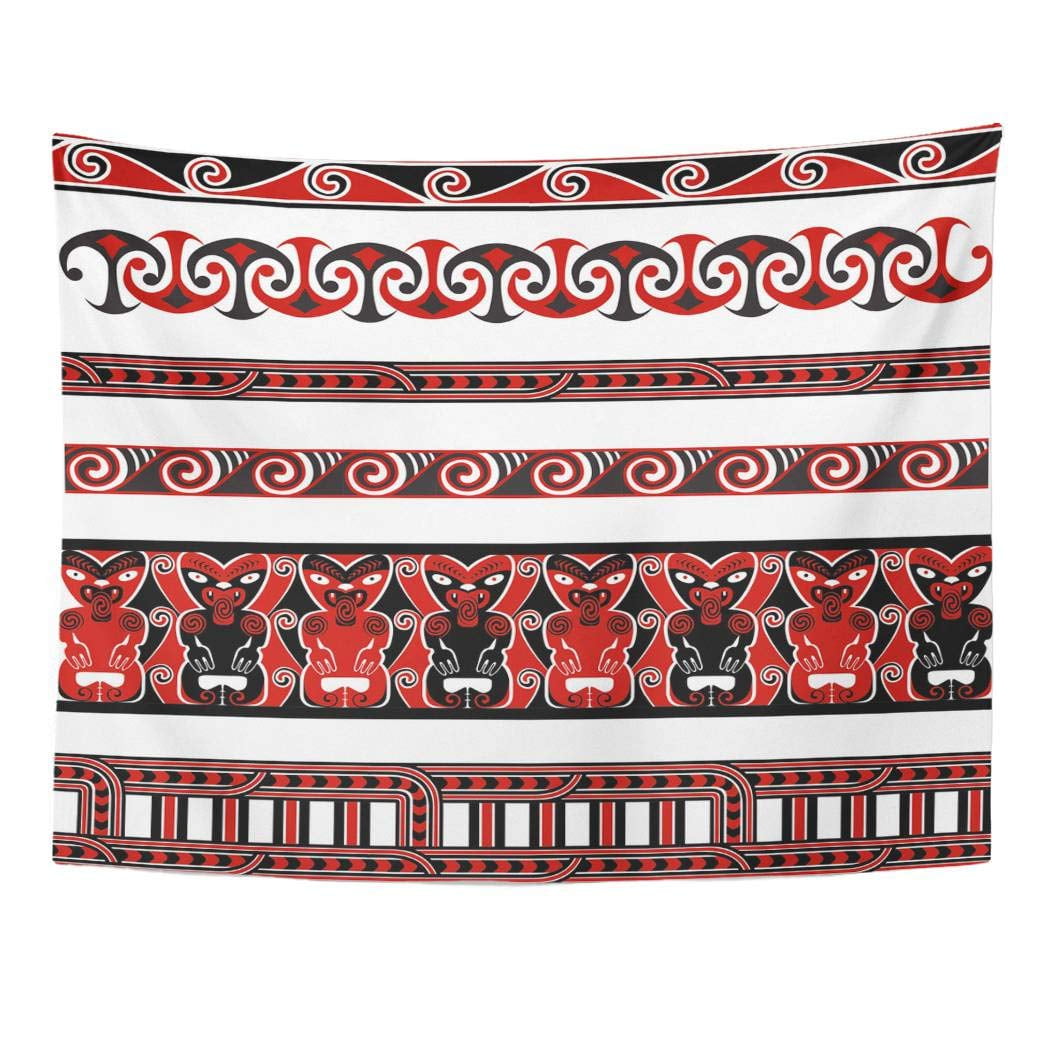 UFAEZU Red Tribal Traditional Maori Borders and Patterns Koru Hawaiian ...