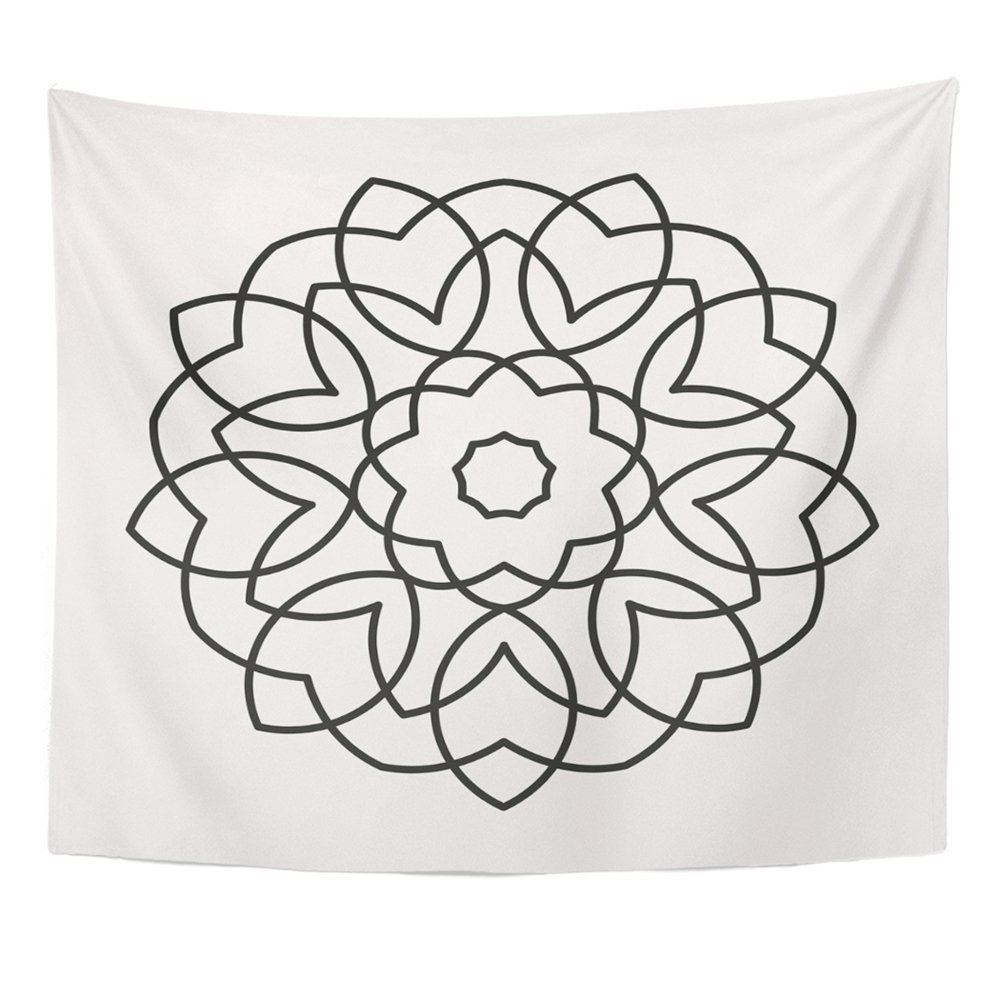 UFAEZU Simple Mandala Shape for Coloring Floral Flower Oriental Book ...