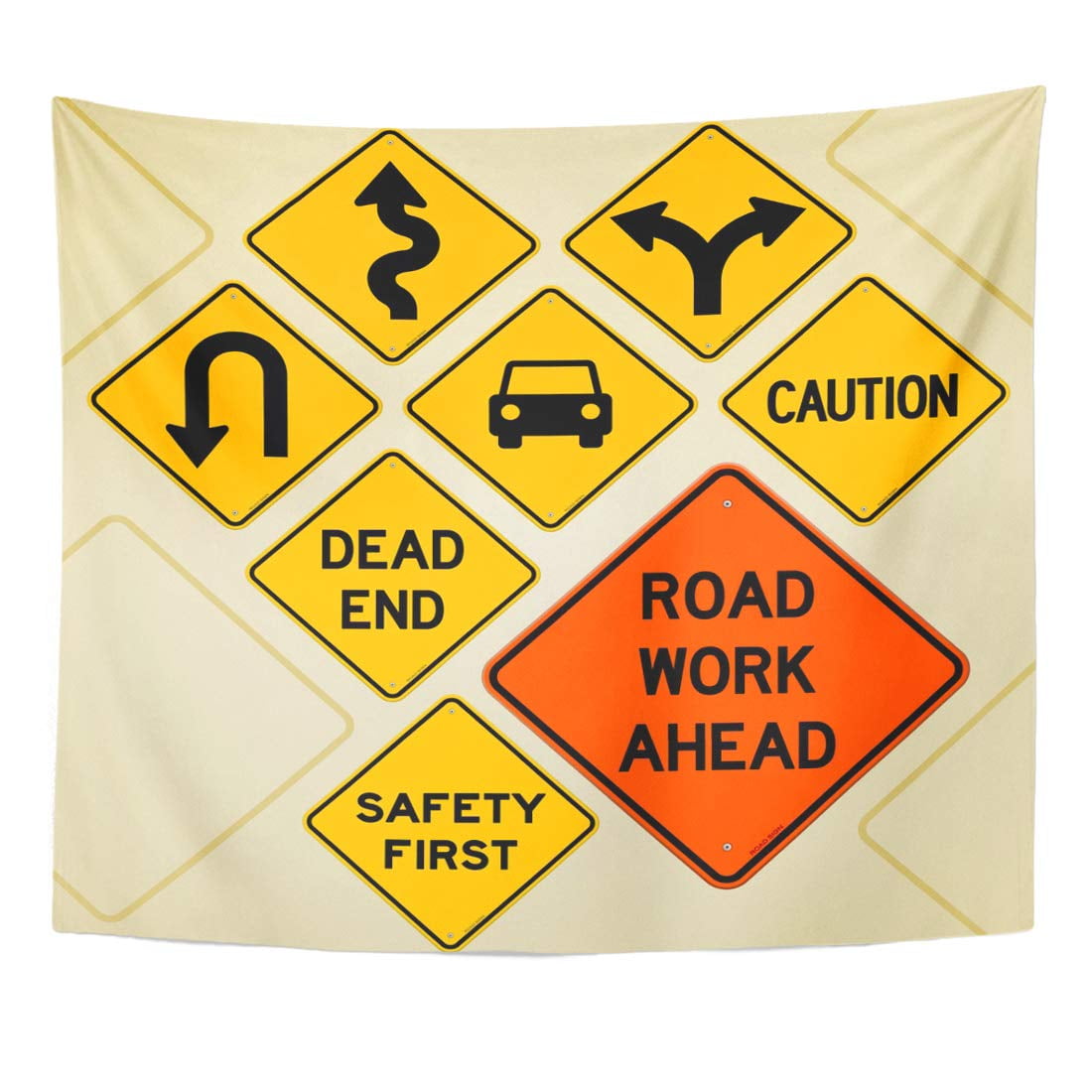 UFAEZU Traffic Orange Street Road Sign Textual Yellow As Western ...