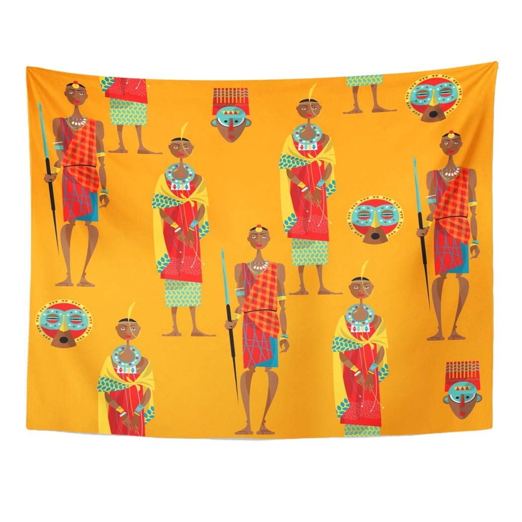 UFAEZU Tribe Couple Maasai in Traditional Dress Pattern Masai Woman ...